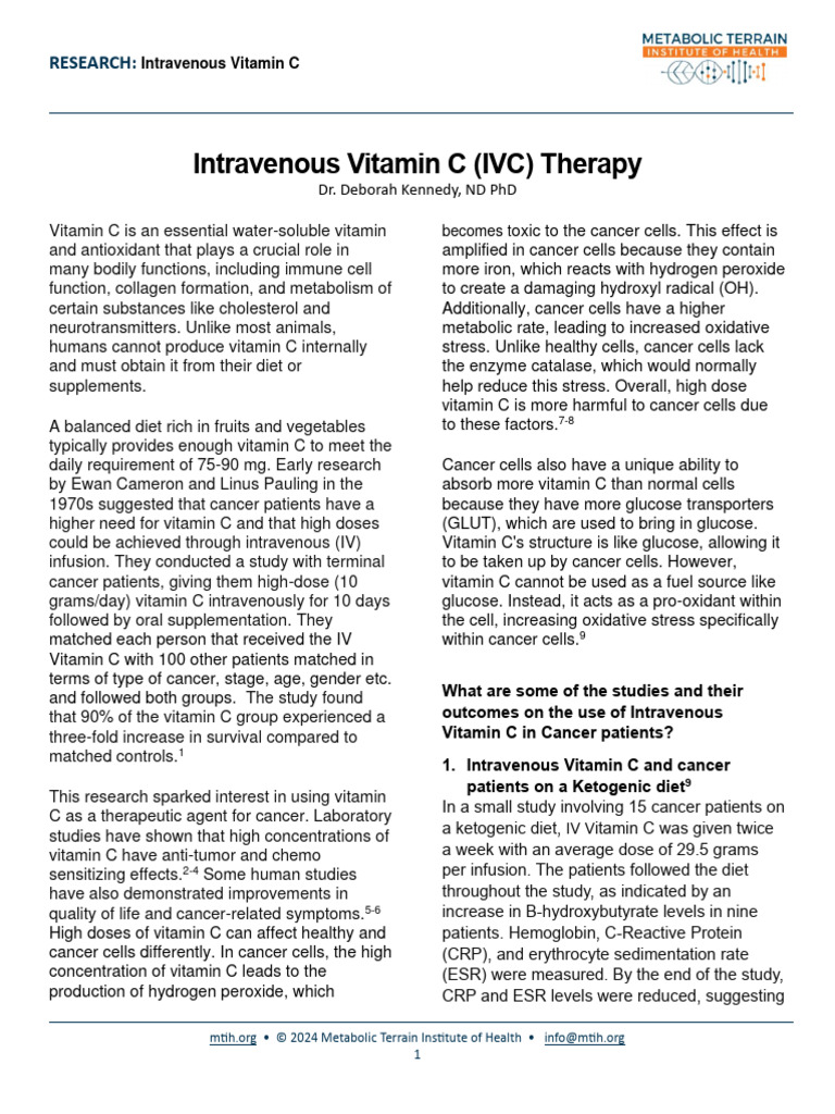 IntravenousVitaminCTherapy | PDF | Vitamin C | C Reactive Protein