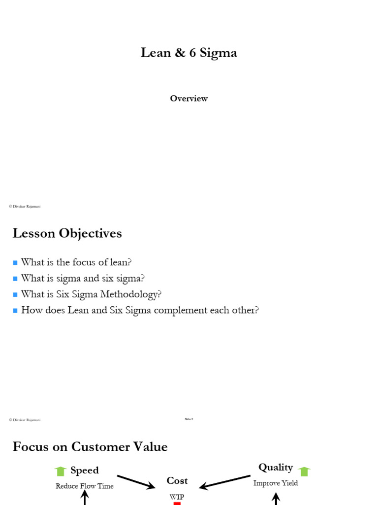 Introduction To Lean Six Sigma | PDF | Six Sigma | Lean Manufacturing