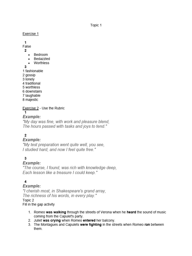 Summative Test Keys Methodology 4 | PDF | Hamlet | Characters In Romeo ...