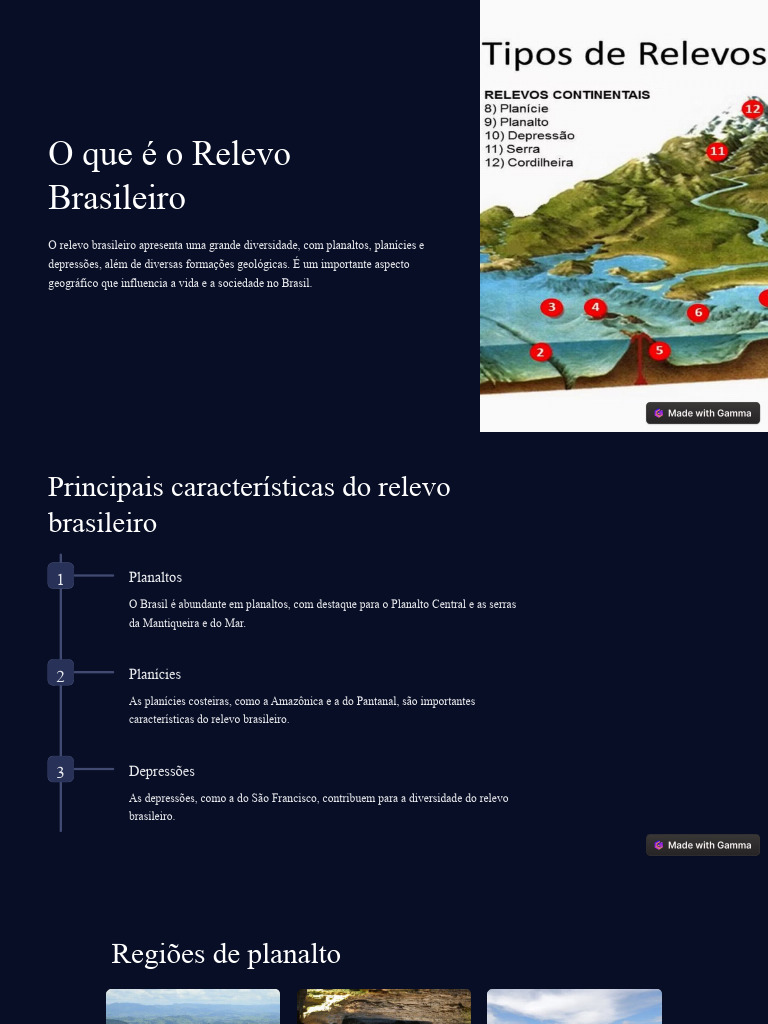 Características do Relevo Brasileiro | PDF | Biodiversidade | Brasil