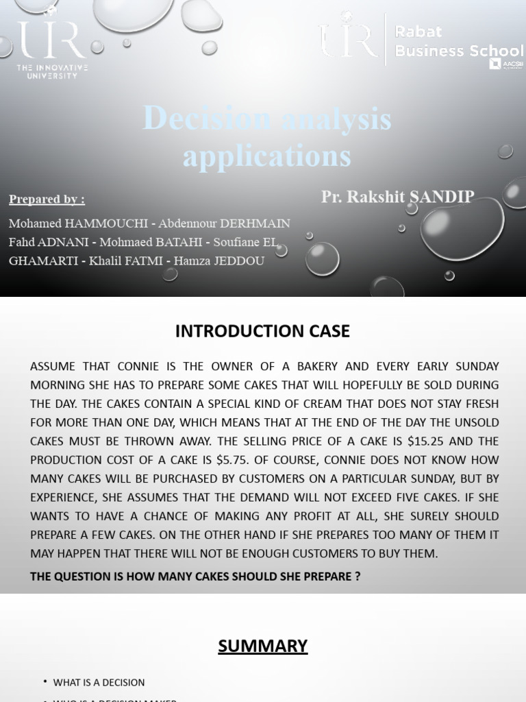 Decision Analysis Applications | PDF | Decision Making | Decision Theory