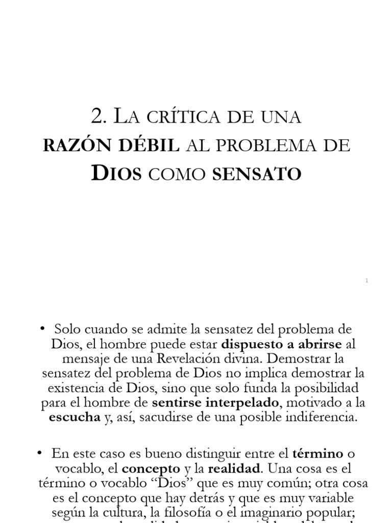 La Cr-Tica de La Raz-N D-Bil Al Problema de Dios Como Sensato | PDF | Esencia | Dios