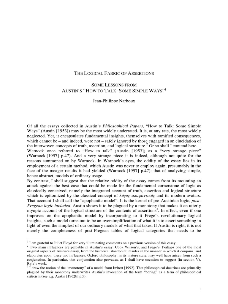 The Logical Fabric of Assertions | PDF | Logic | Knowledge