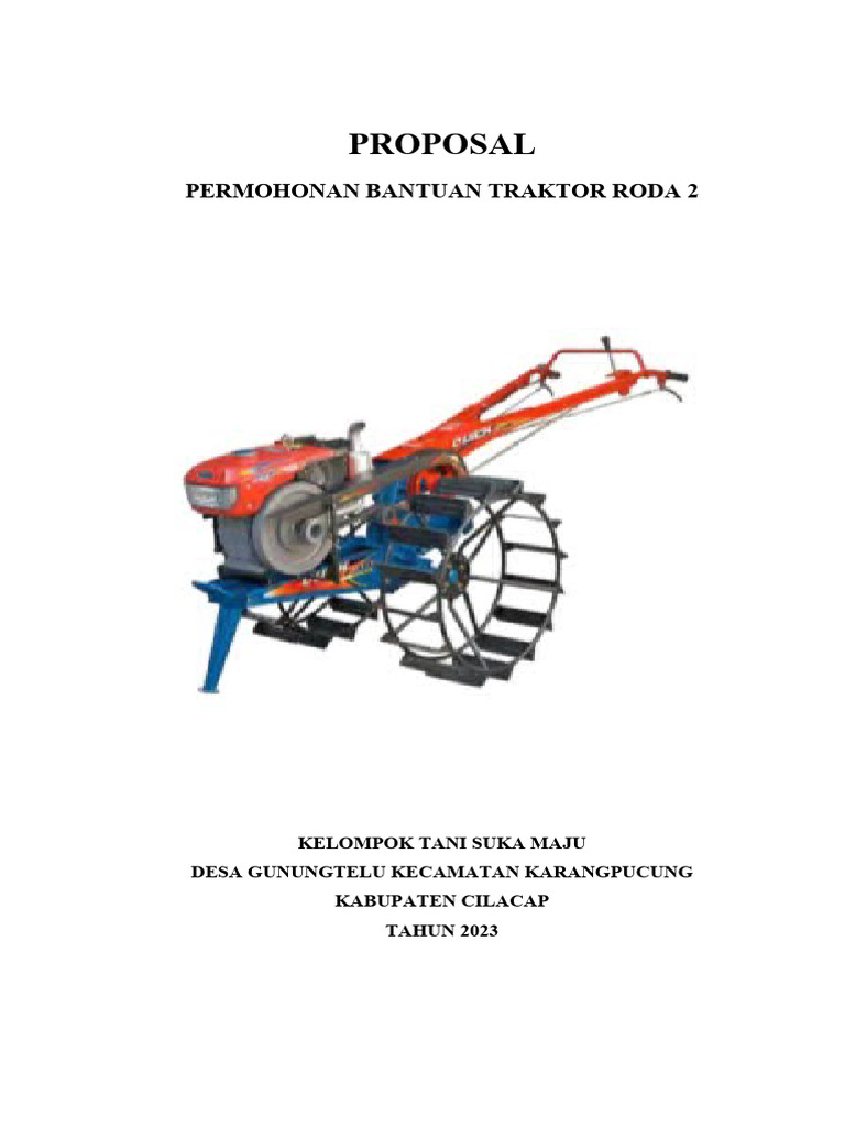 Proposal Bantuan Traktor Roda 2 | PDF