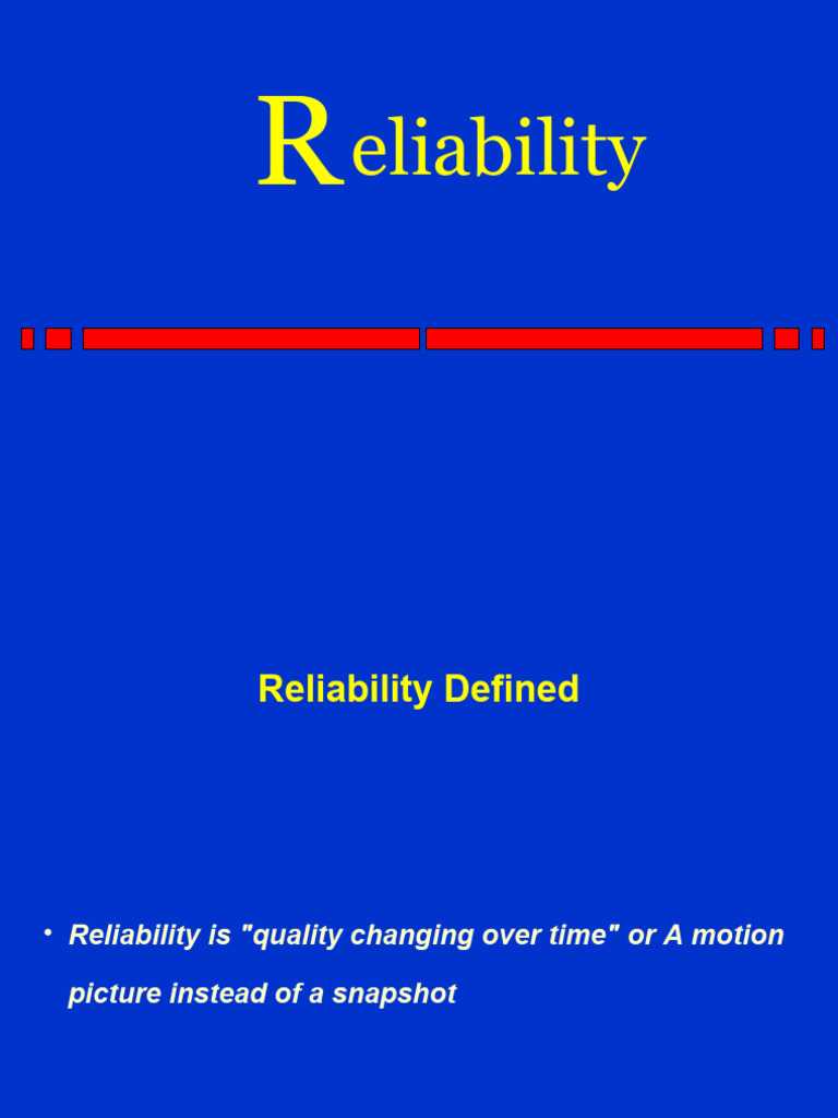 Reliability Class | PDF | Reliability Engineering | Systems Engineering