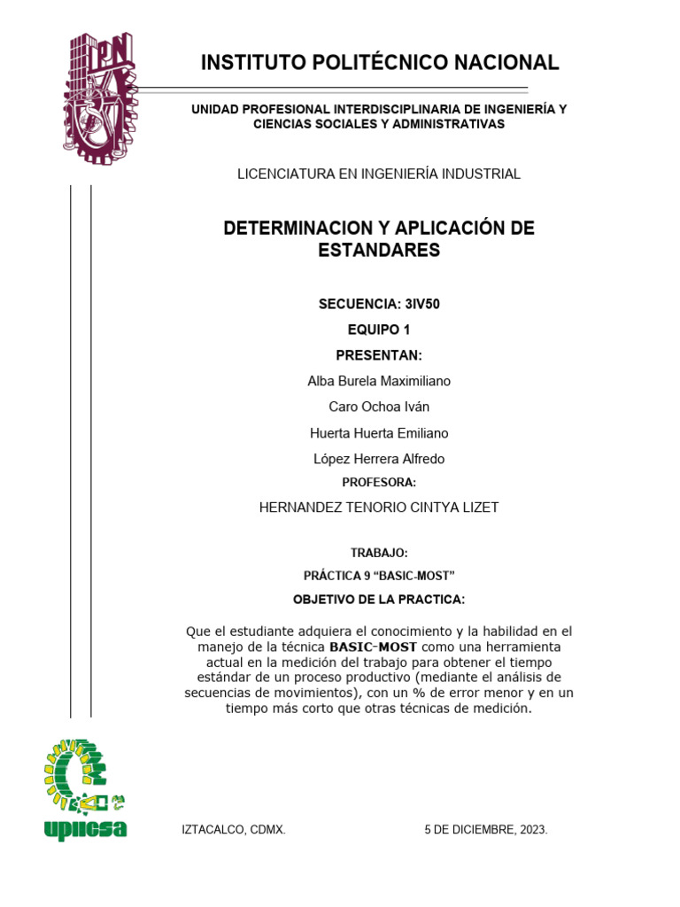 3iv5a Equipo1 Practica9 Basic-Most | PDF