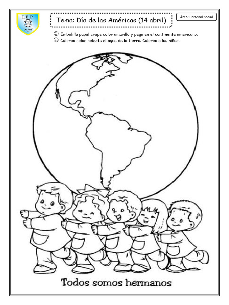 Actividades de Coloreo: Día de las Américas | PDF