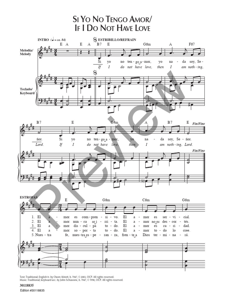 Si Yo No Tengo Amor Partitura | PDF | Escritura latina | Grafemas