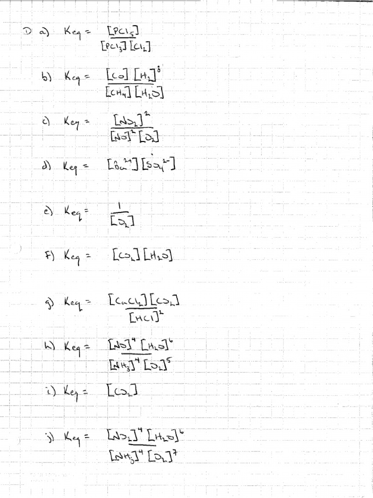 Equilibrium ICE KEY | PDF