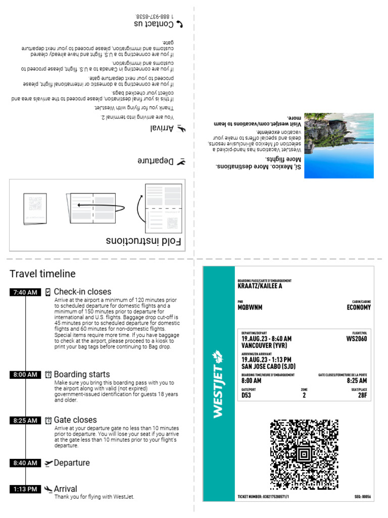 BoardingPasses West Jet Cabo | PDF | Transport | Aviation