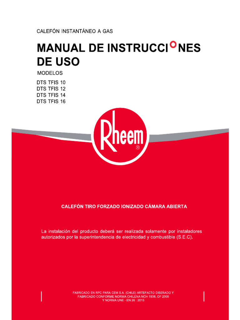 Manual Rheem | PDF