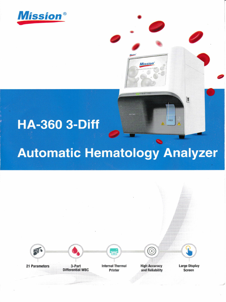 HA-360 Hematology Analyzer Specs | PDF | Clinical Medicine | Medical Specialties