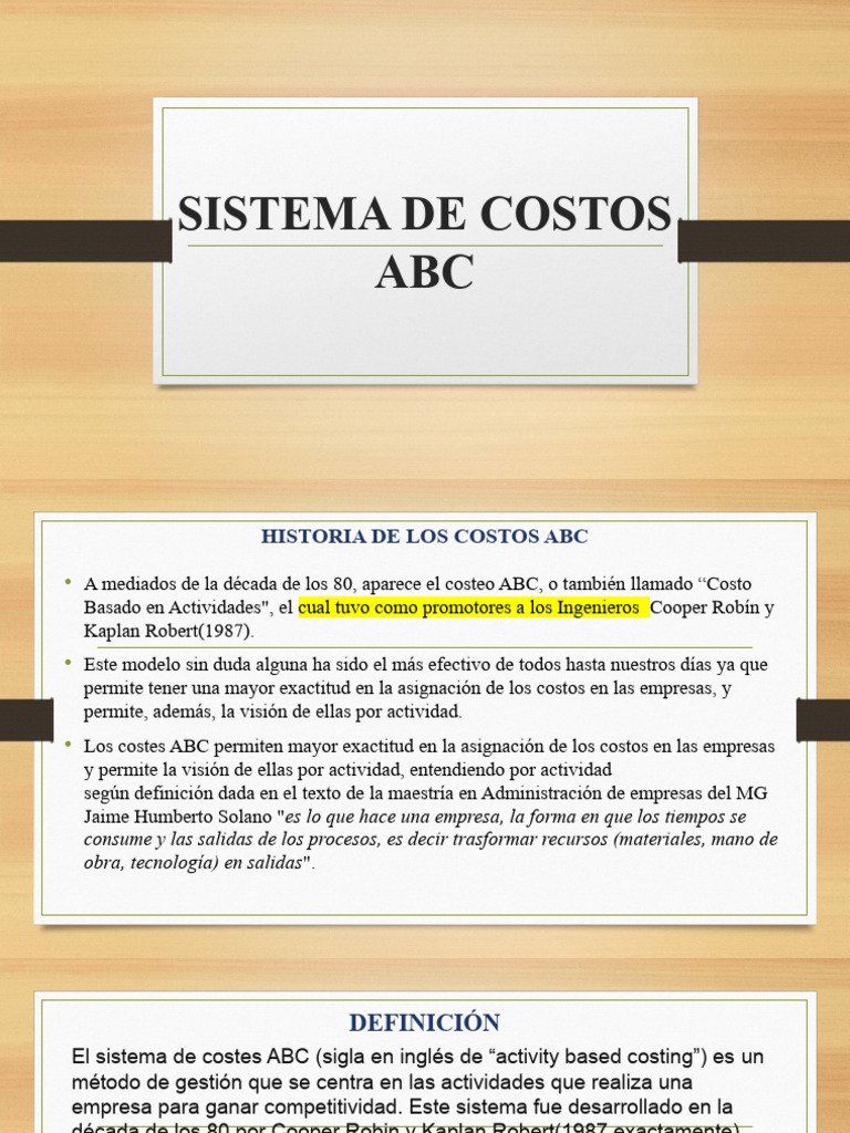 SISTEMA DE COSTOS ABC grupo A (1) | PDF | Business | Costo