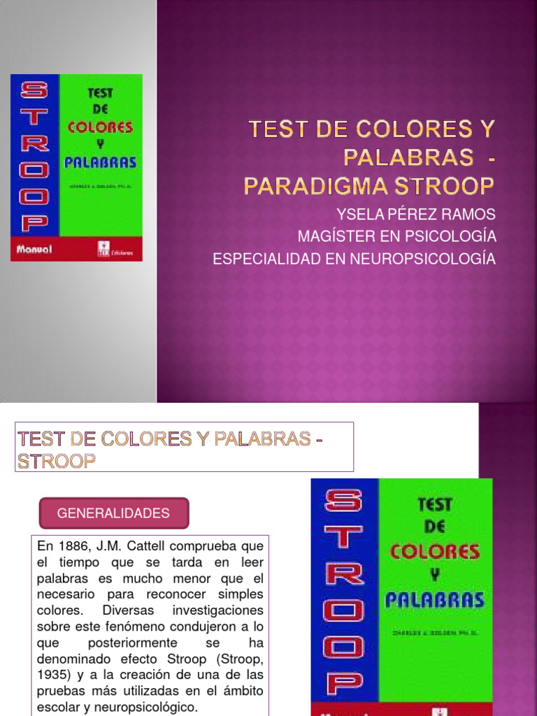 Test Stroop | Descargar gratis PDF | Ciencias del comportamiento ...