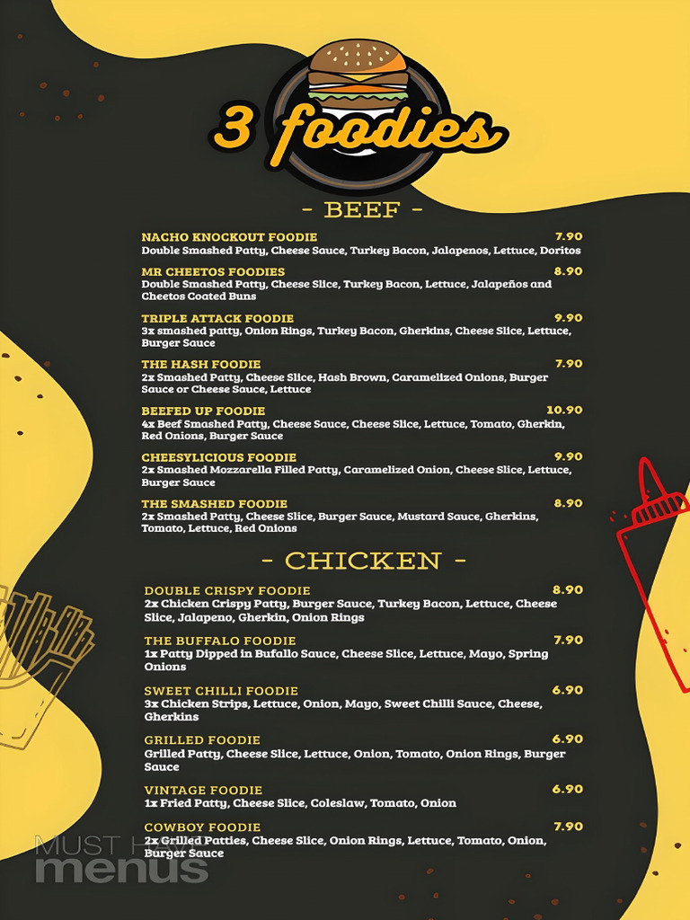 3 Foodies Menu | PDF