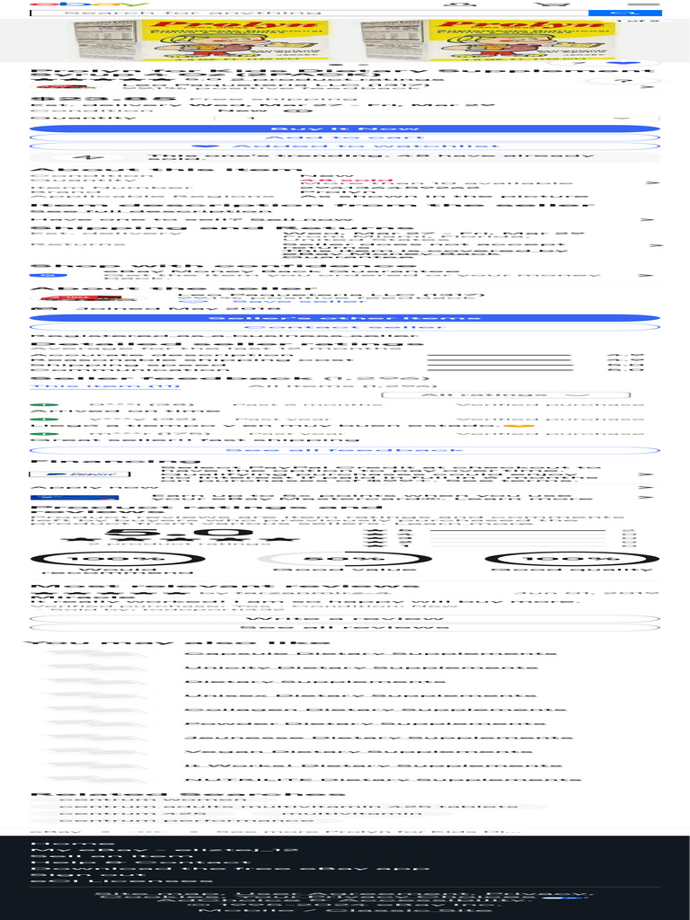 Prolyn For Kids Dietary Supplement Syrup 4 Oz (2PACK) Ebay | PDF | E Bay