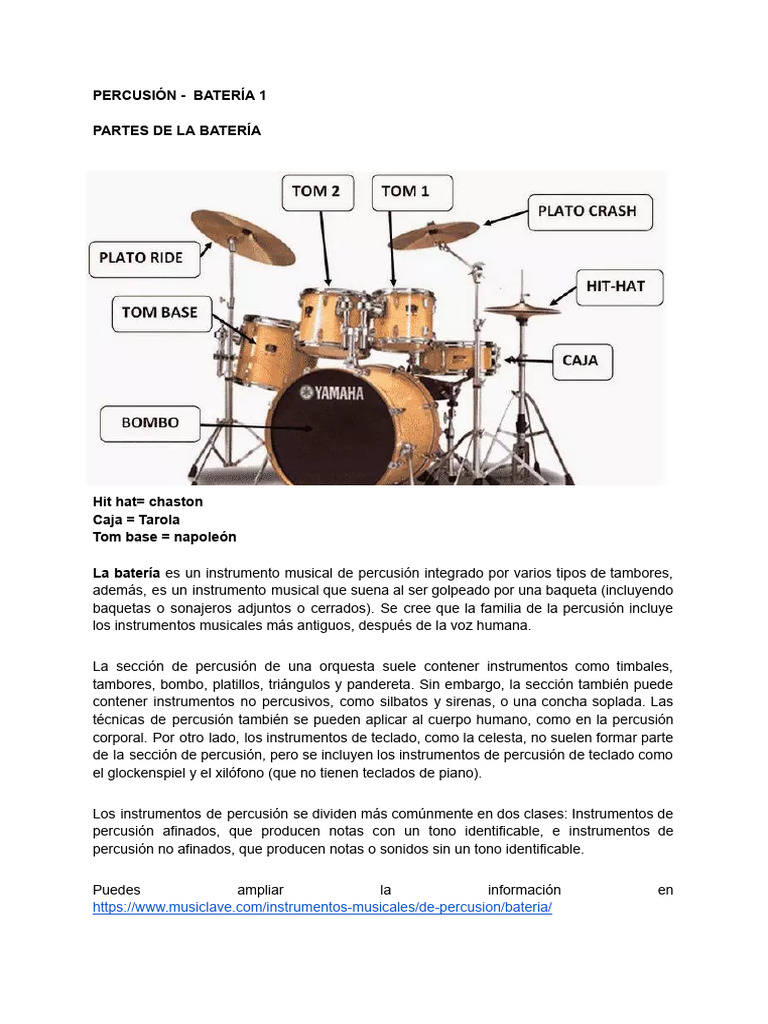 PERCUSIÓN - BATERÍA 1 | PDF