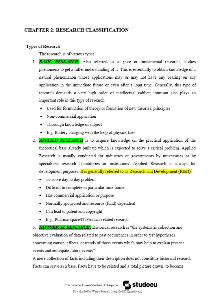Chapter 2 Research Classification Accounting Research Methods ...
