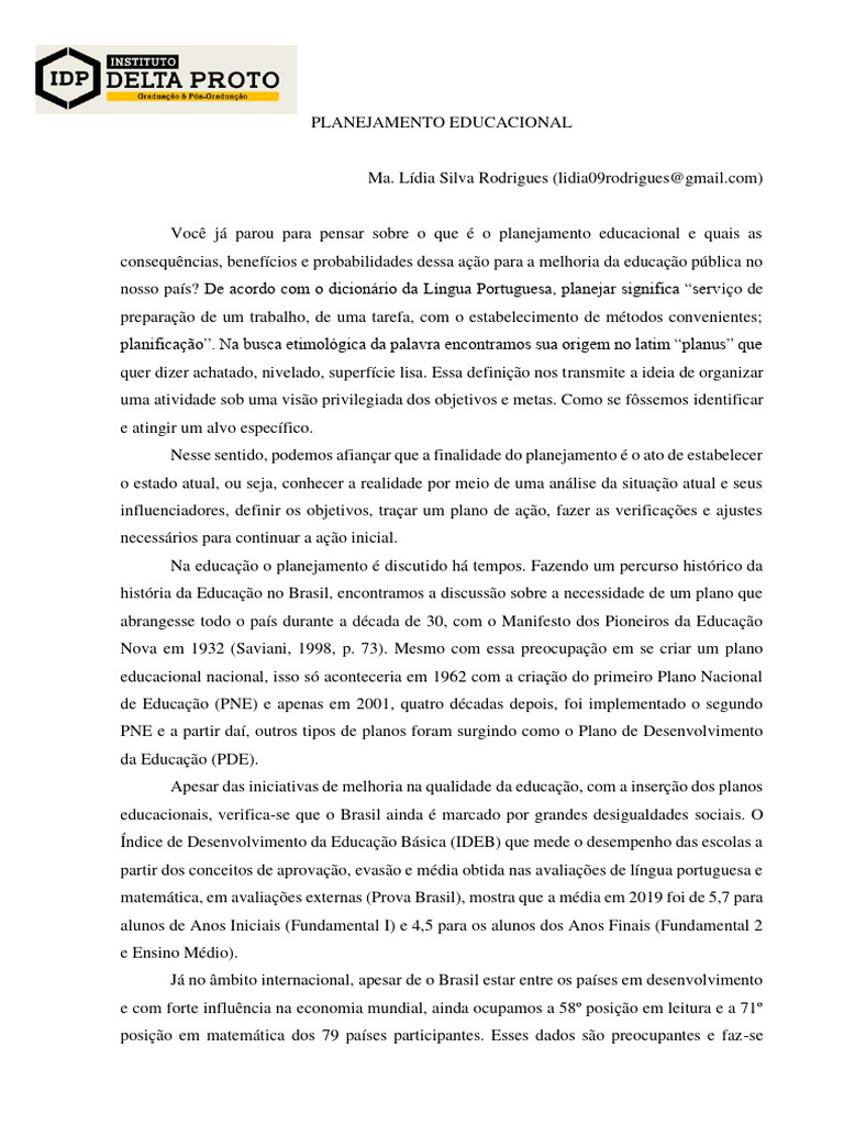 Material Complementar - 01 | PDF | Planejamento | Aprendizado