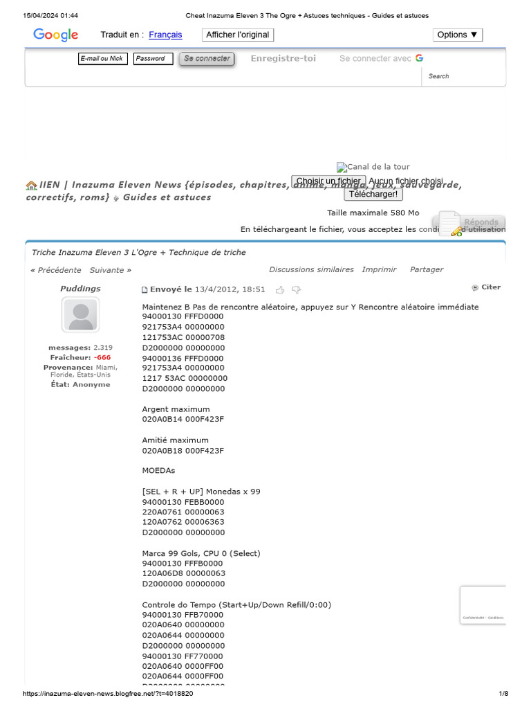 Cheat Inazuma Eleven 3 The Ogre + Astuces techniques - Guides et astuces | PDF