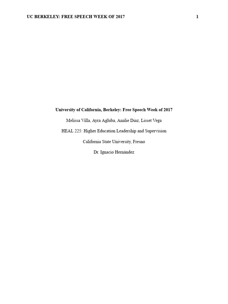 UC Berkeley's Controversial Free Speech Week | PDF | Milo Yiannopoulos ...