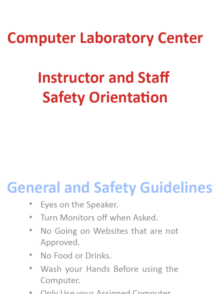 Laboratory Safety Orientation | PDF
