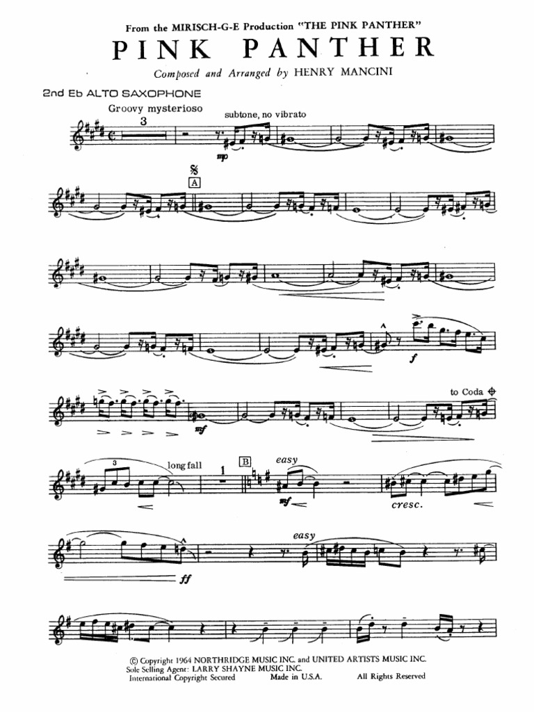 Pink Panther Alto 2 | PDF