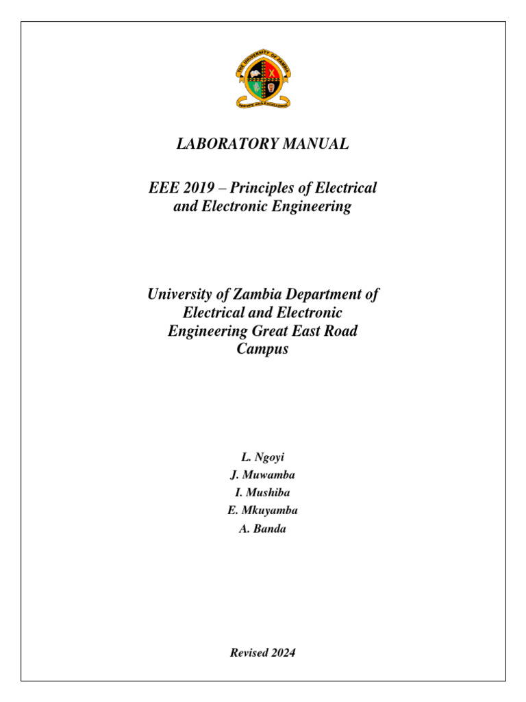 EEE Lab Manual 2019 Overview | PDF | Resistor | Voltage