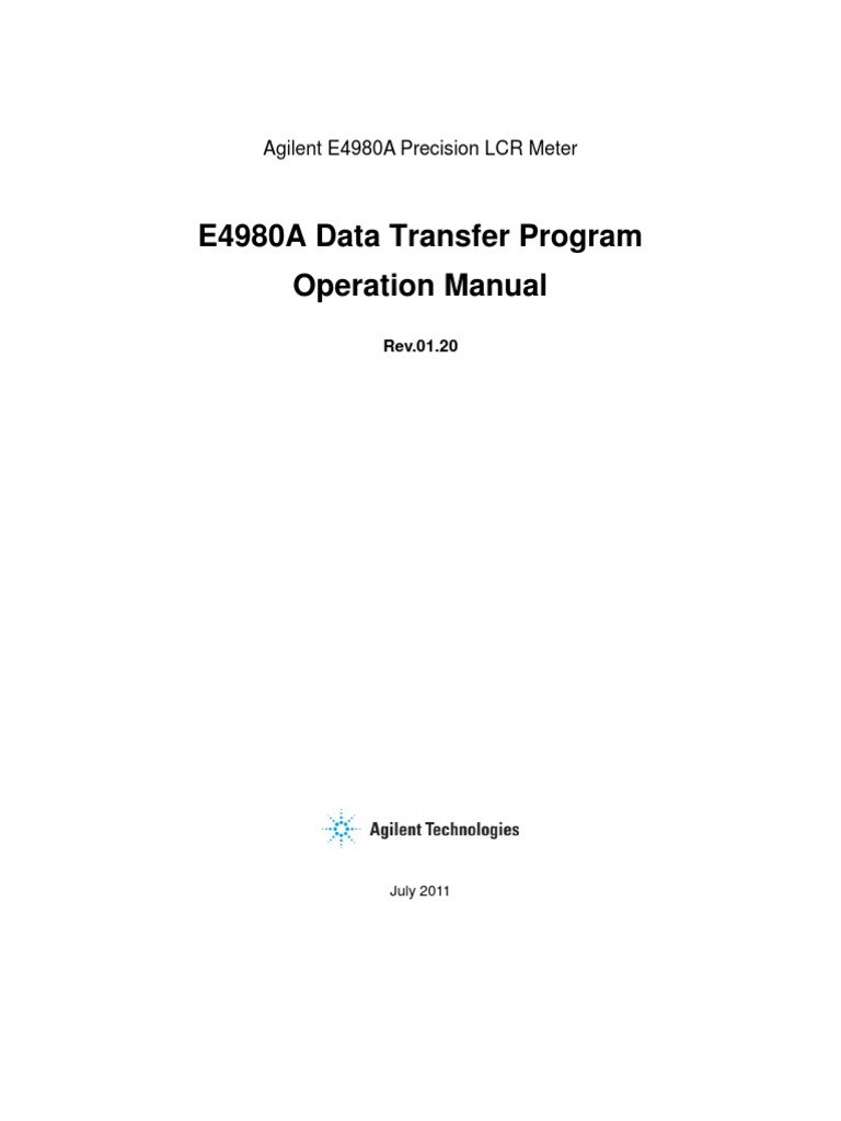 E4980A DataTransfer 0120 | PDF | Proprietary Software | Copyright