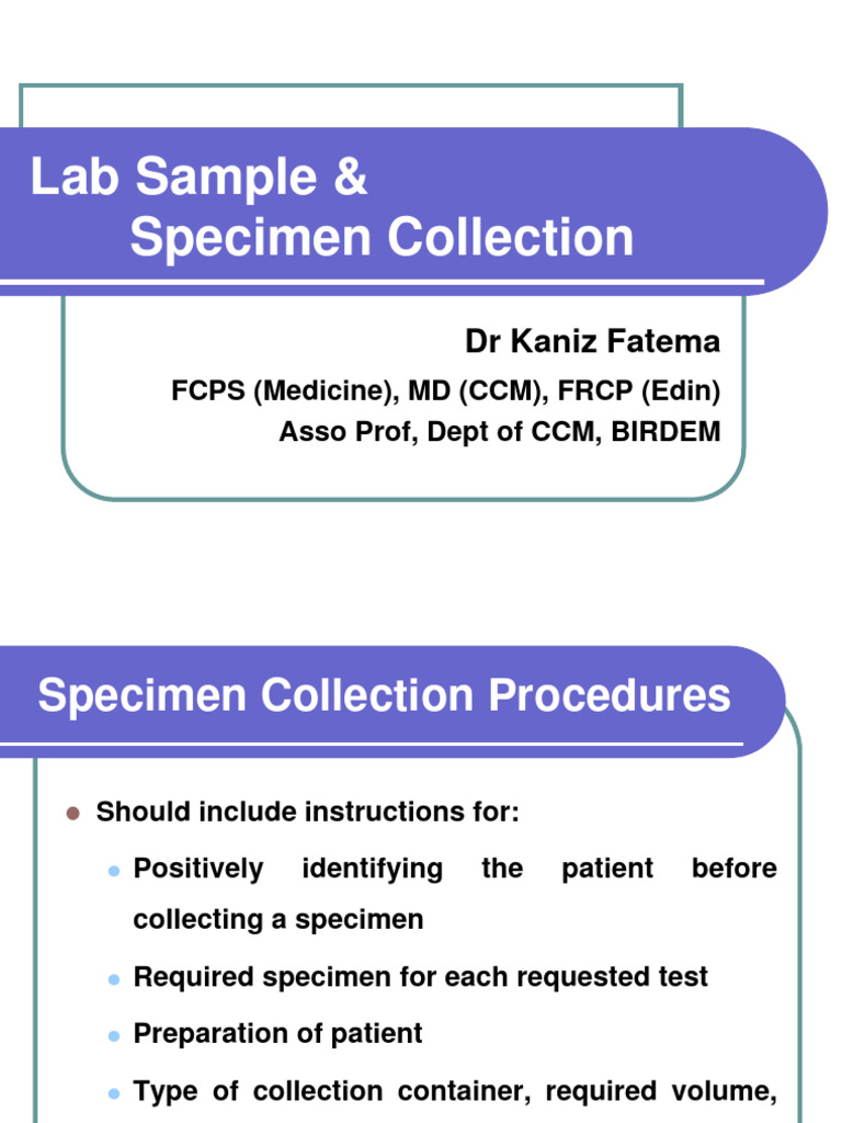 Specimen Collection Guidelines | PDF | Clinical Medicine | Medical ...
