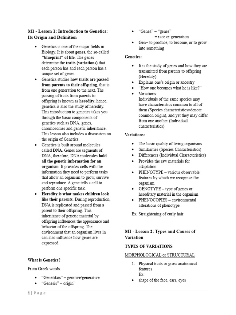 Genetics Lec m1-m3 | PDF | Mitosis | Cell Cycle