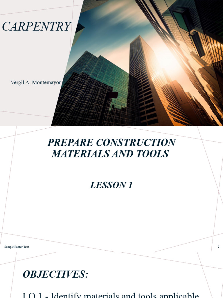 CARPENTRY lesson 1 | PDF | Building Materials | Carpentry