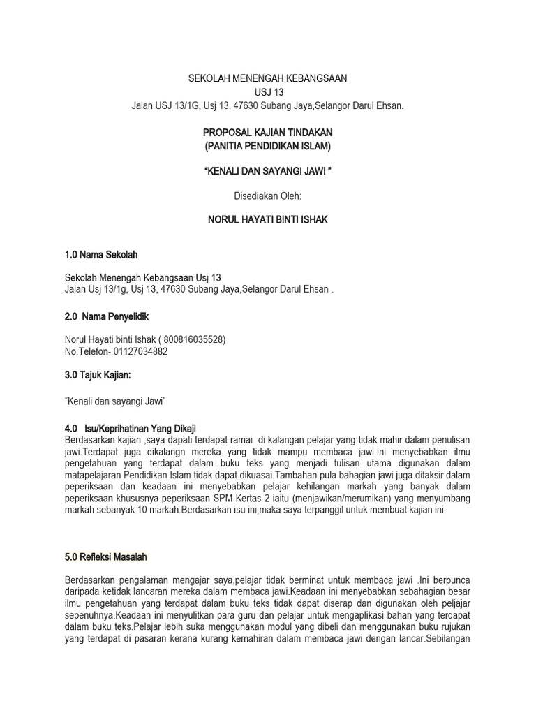 Proposal Kajian EDIT | PDF