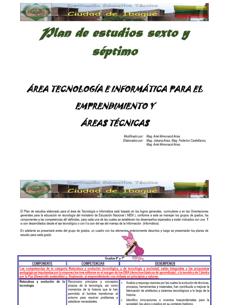 Plan-De-Tecnologia - E-Informatica-Sexto - Y Ptimo-2020 | PDF | Iniciativa empresarial | Plan de ...