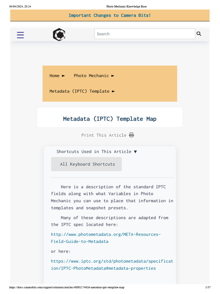 IPTC Metadata Template Map Guide | PDF | Copyright | Information Science