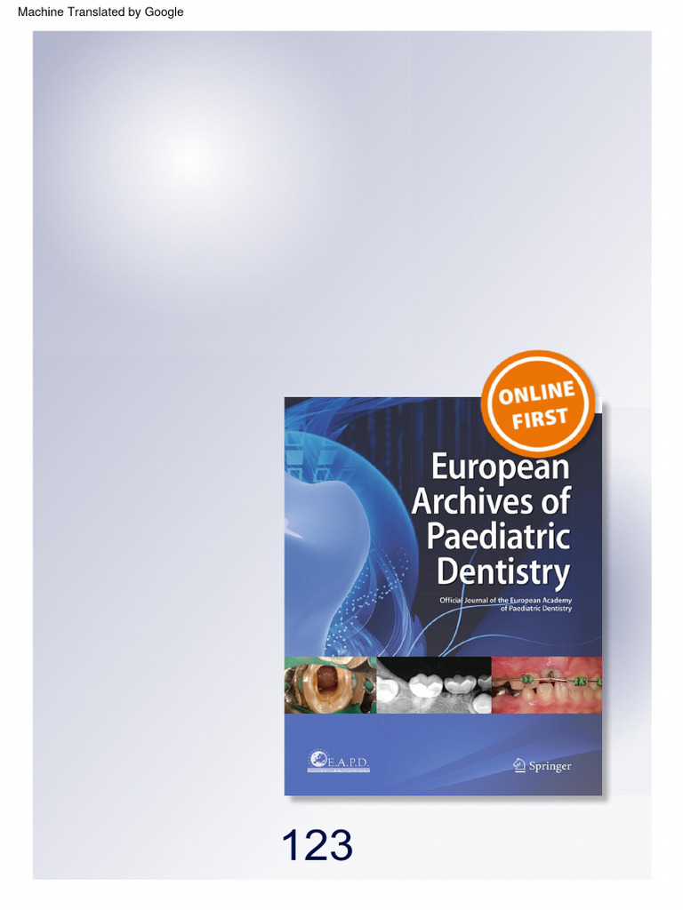 Ghanim 2015 Articulo de Hipomineralizacion | PDF | Diente | Odontología