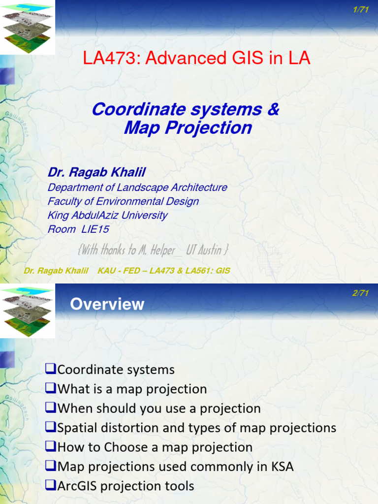 ArcGIS - 5 - Coordinate System & Map Projection | PDF | Latitude | Longitude