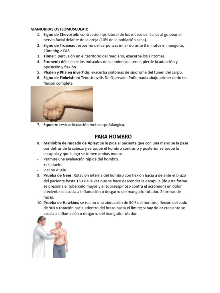 Maniobras Osteomusculares Esenciales | PDF | Rodilla | Hombro