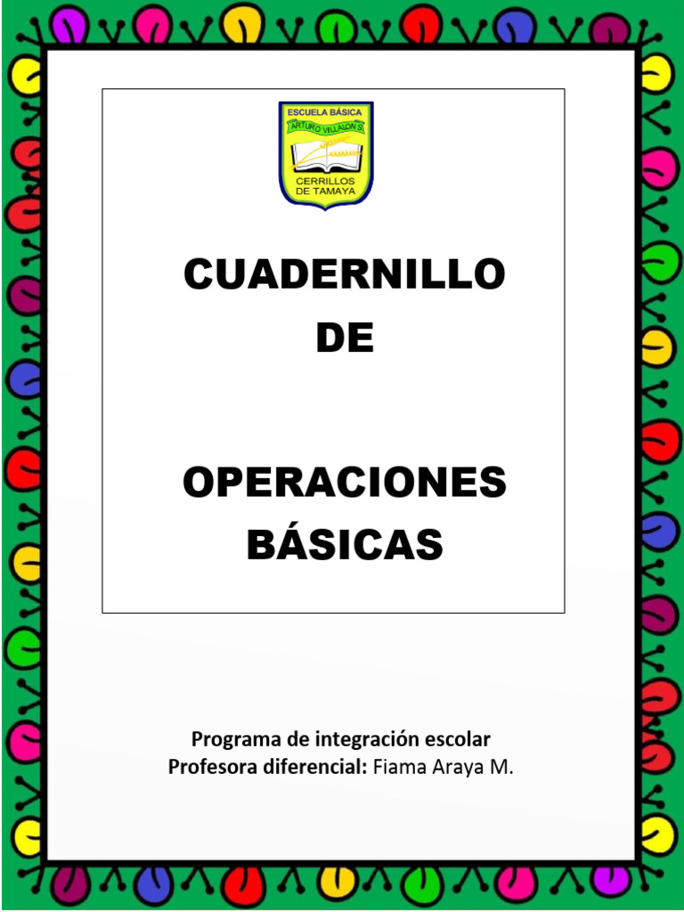 Cuadernillo operatoria básica | PDF | Sustracción | Notación Matemática
