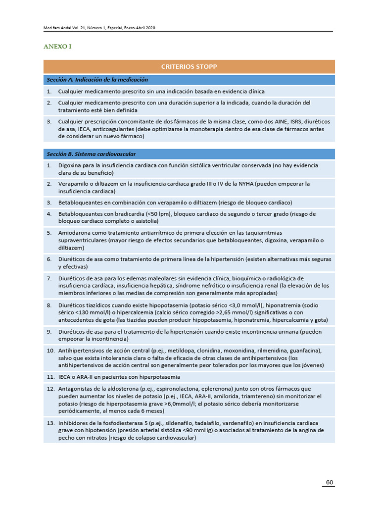Criterios STOPP para Prescripción Médica | PDF | Droga anti ...