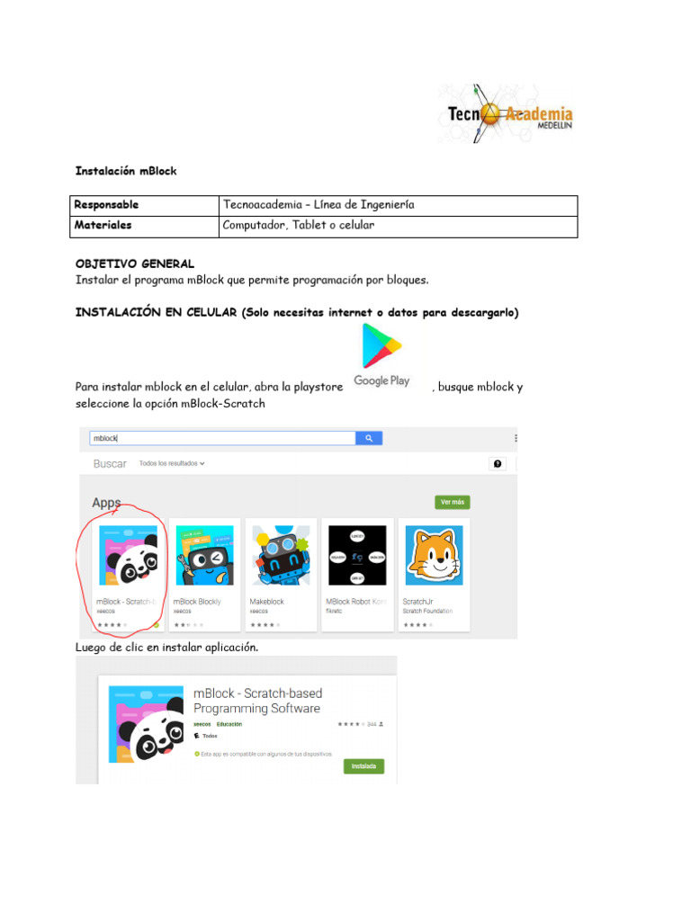 Guía de Instalación de mBlock | PDF