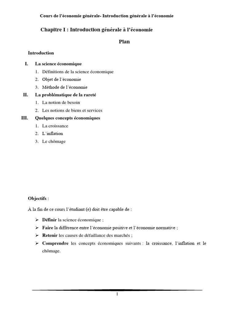 Introduction à l'économie générale | PDF | Indice des prix à la ...