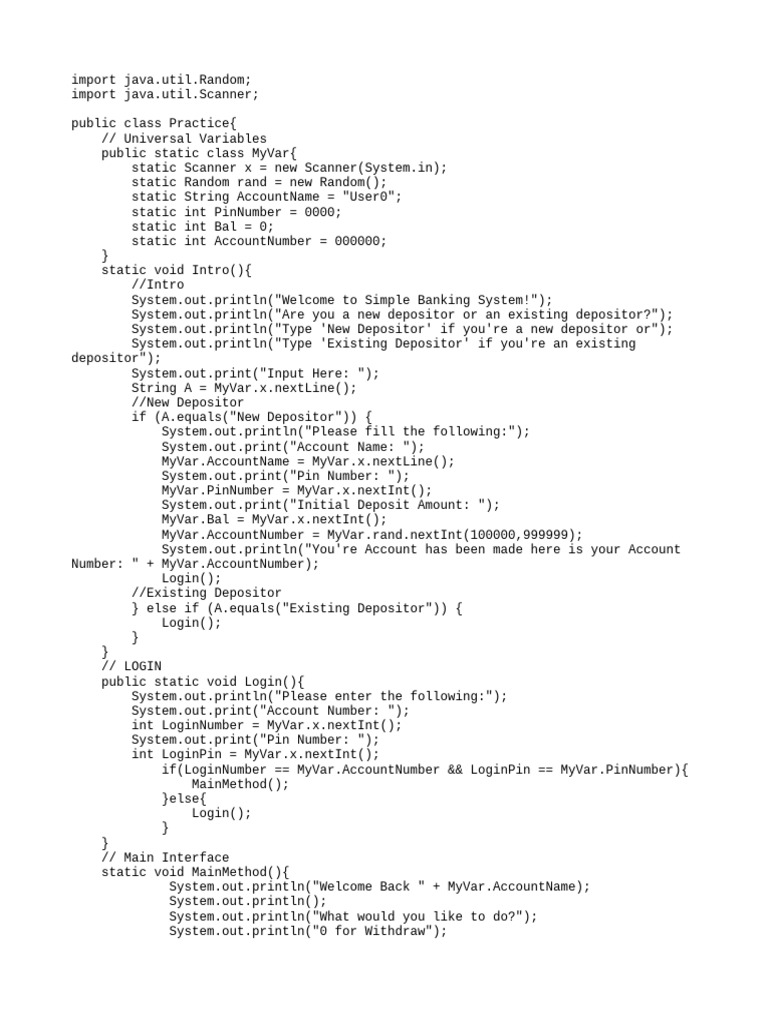 Simple Banking System Prototype | PDF | Deposit Account | Computer Science