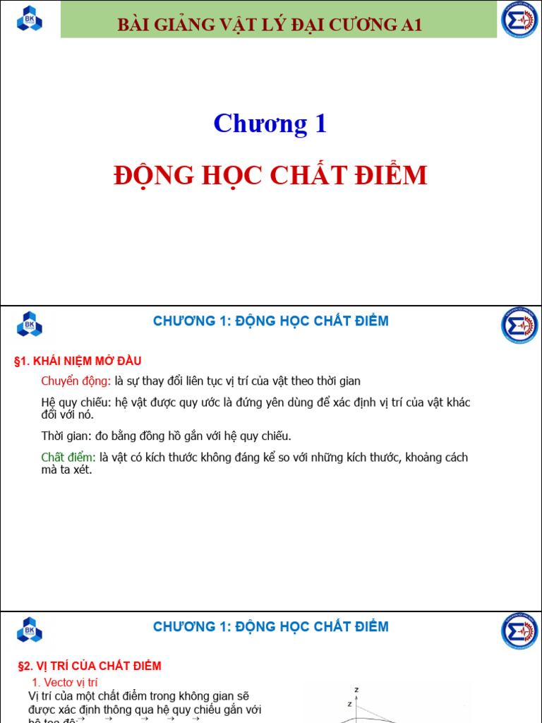 VL1-Chuong 1 - Dong Hoc Chat Diem | PDF