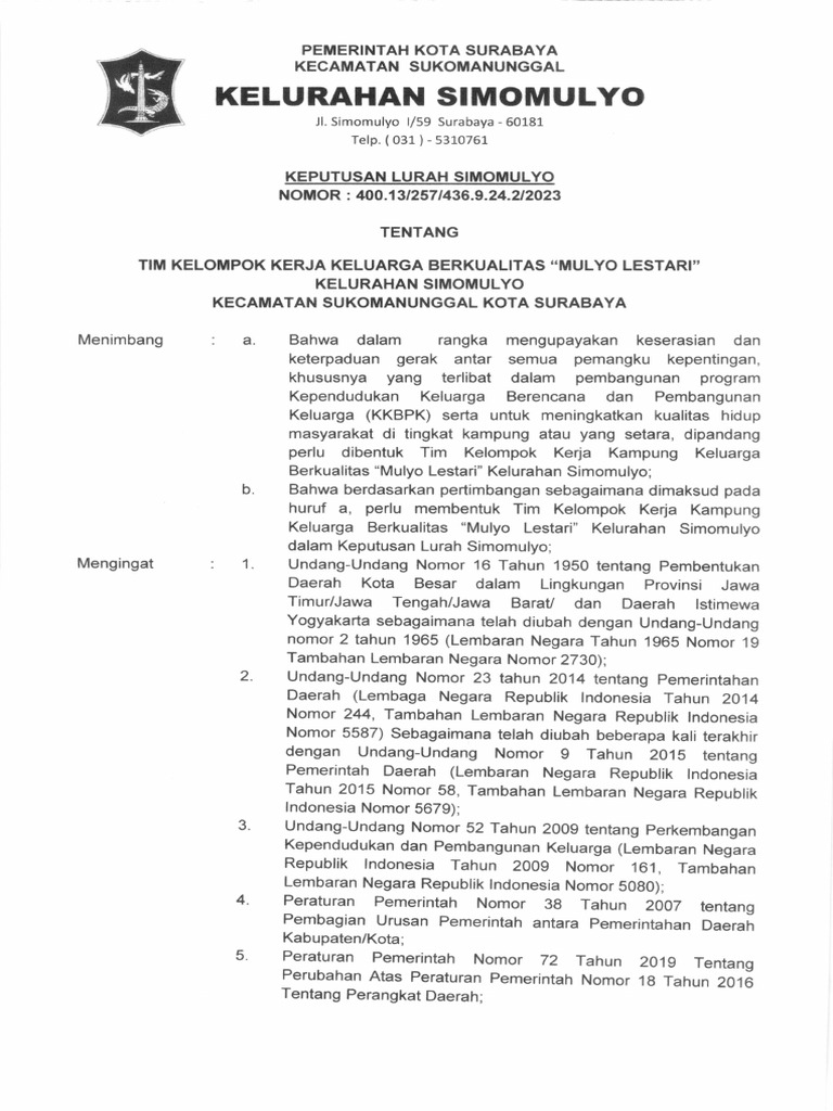 SK KP KB Kel Simomulyo | PDF