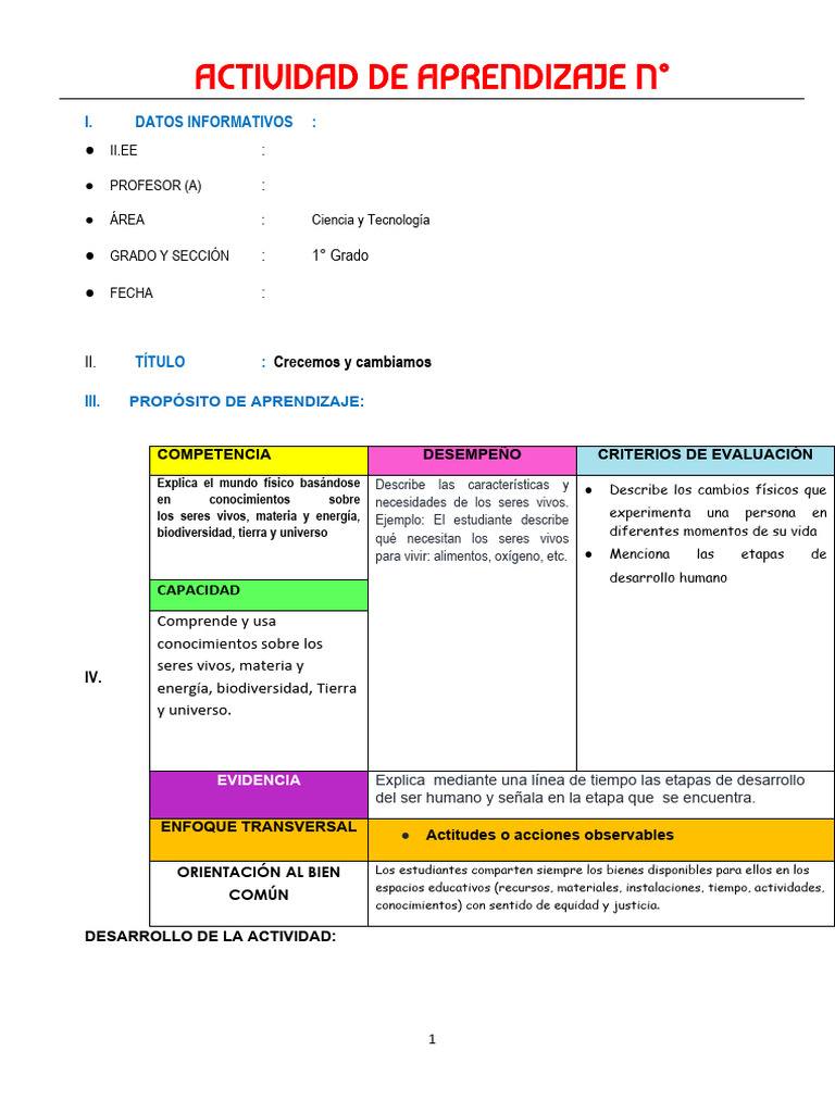 Crecemos y Cambiamos en Primaria | PDF | Evaluación | Aprendizaje