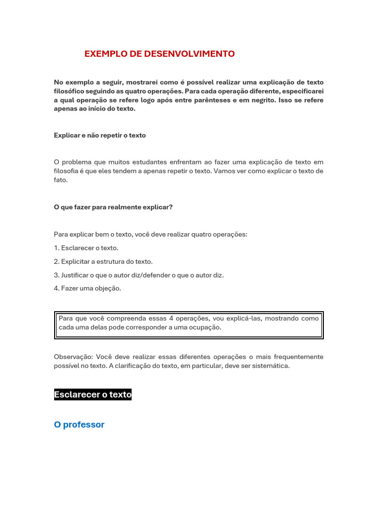 Como Fazer Uma Boa Explicação Do Texto Filosófico | PDF | Tempo | Argumento