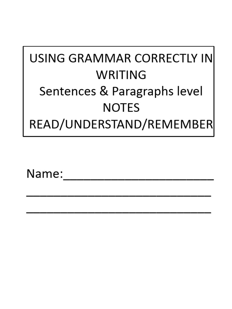 Notes Only | PDF | Verb | Preposition And Postposition