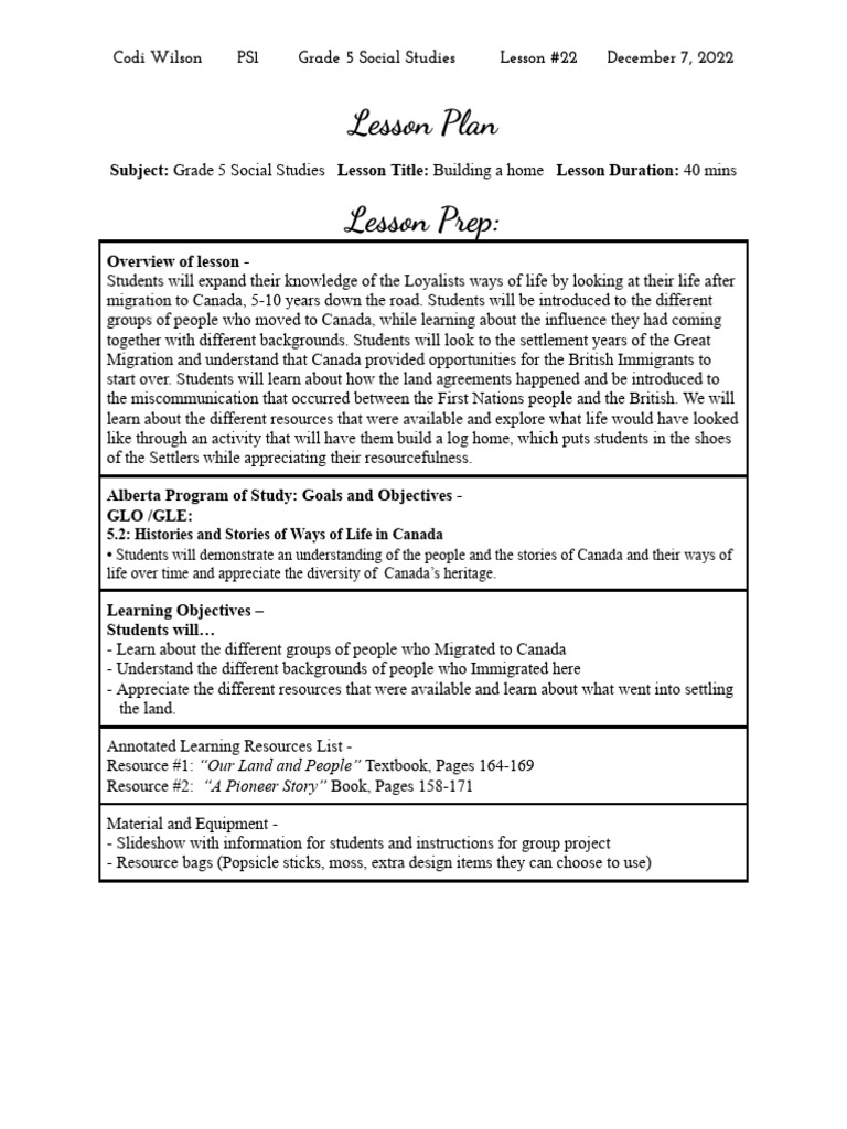 ps1 - Grade 5 Social Studies - Lesson Plan 22 | PDF | Kingdom Of Great ...
