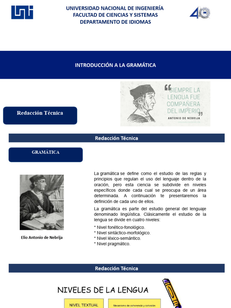 Material Complementario Semana No. 5 Gramatica Exposición | PDF | Gramática | Lingüística